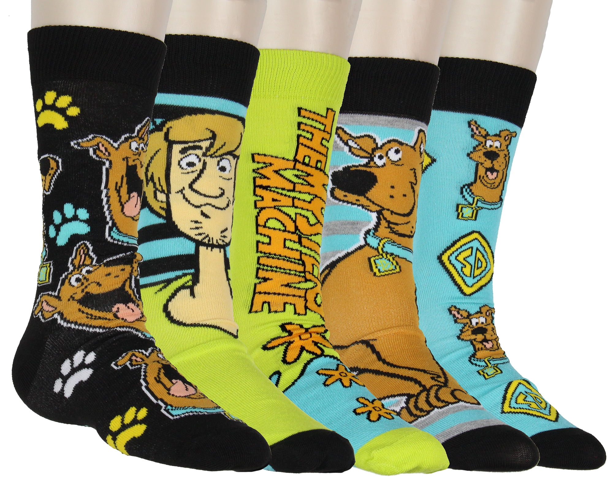 Scooby-Doo Socks Men's Scooby Character 5-Pack Knit Mid-Calf Crew Socks ...