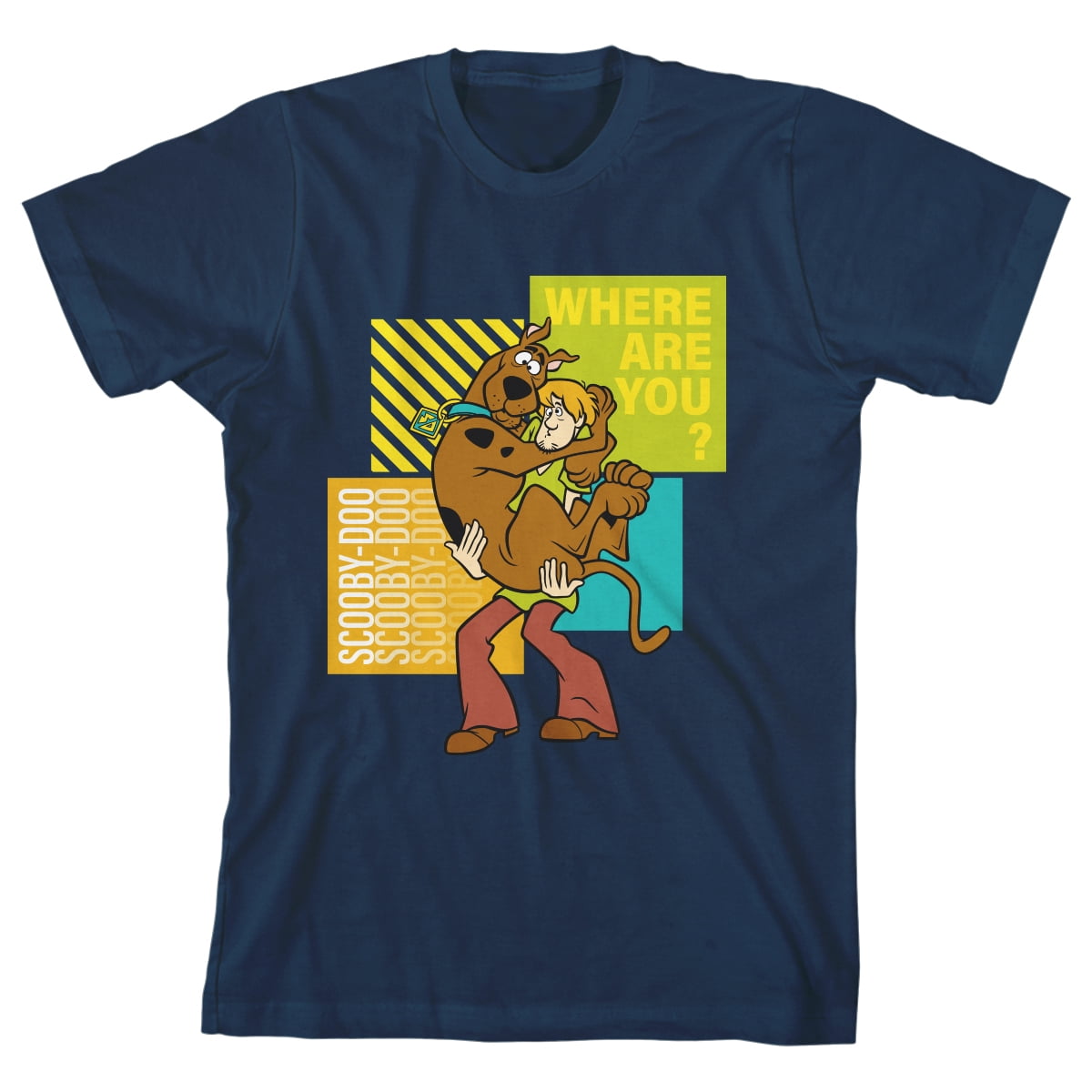 Scooby Doo Spooked Shaggy And Scooby Boy's Navy Blue T-shirt-Medium ...
