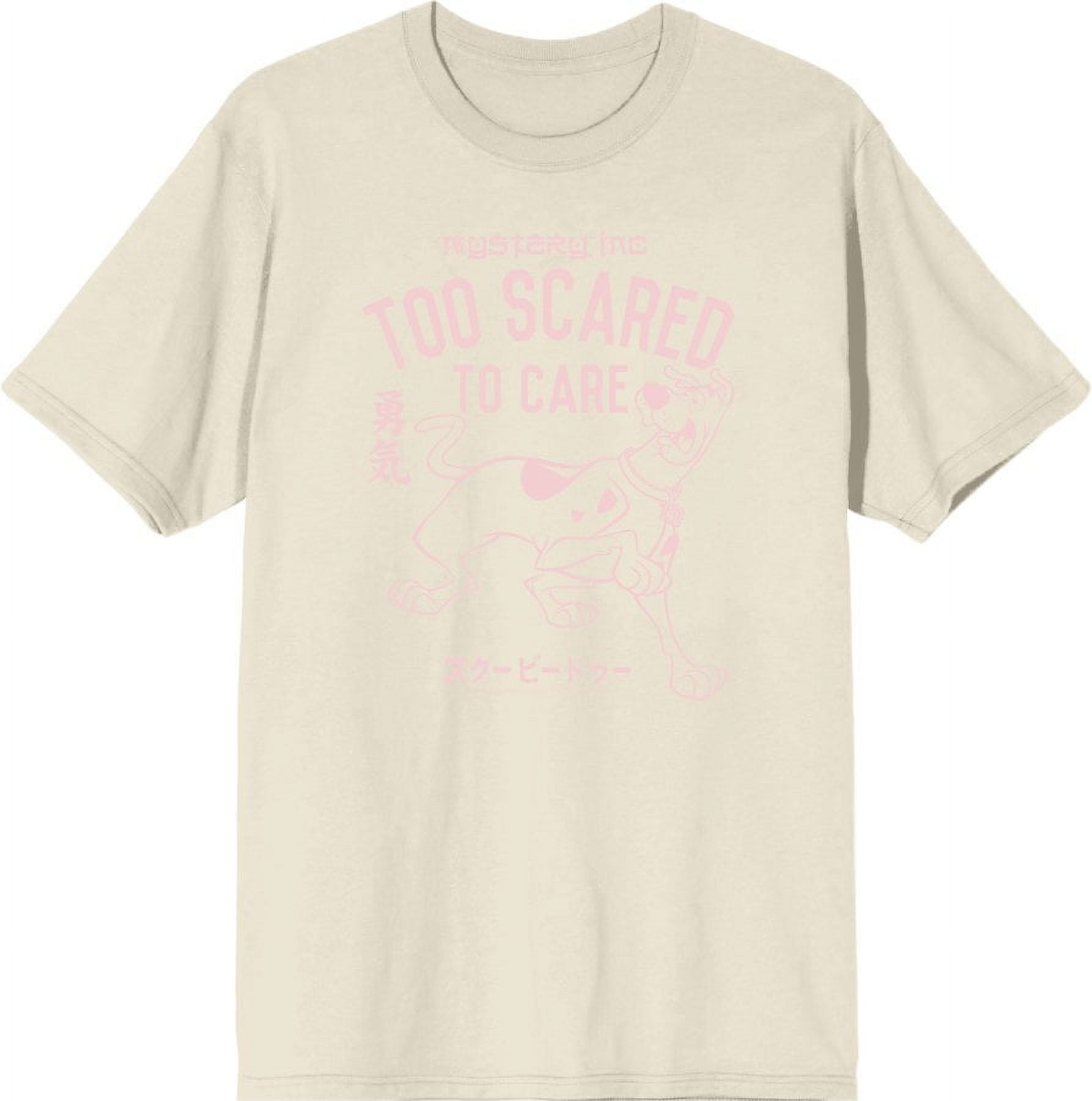 Scooby-Doo Too Scared To Care Men's Natural Crew Neck Short Sleeve Tee ...