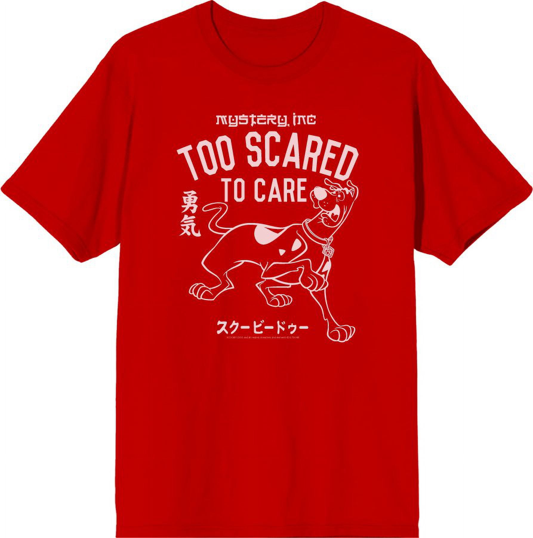 Scooby-Doo Too Scared To Care Men's Red Crew Neck Short Sleeve Tee-3XL ...