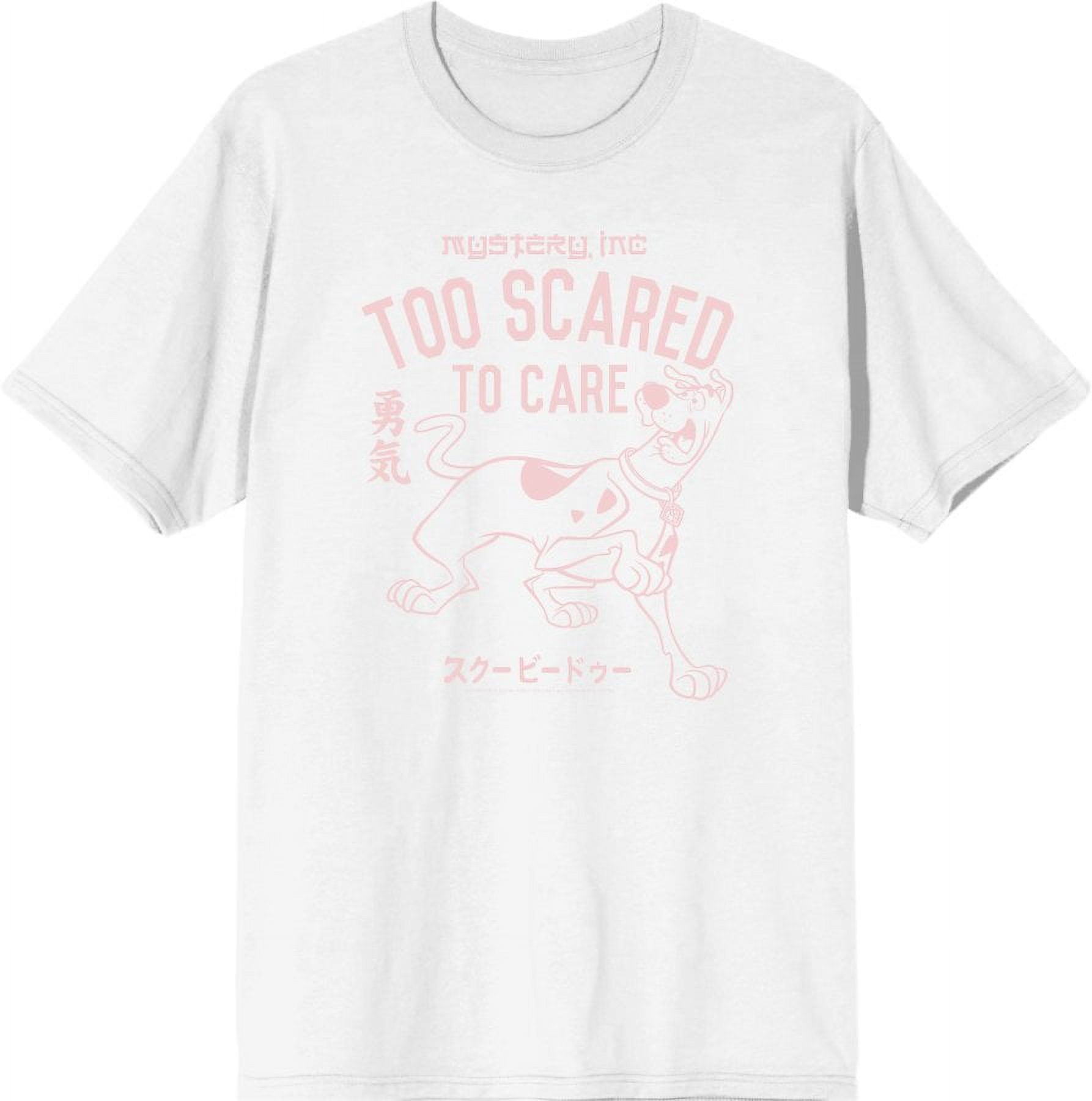 Scooby-Doo Too Scared To Care Men's White Crew Neck Short Sleeve Tee ...