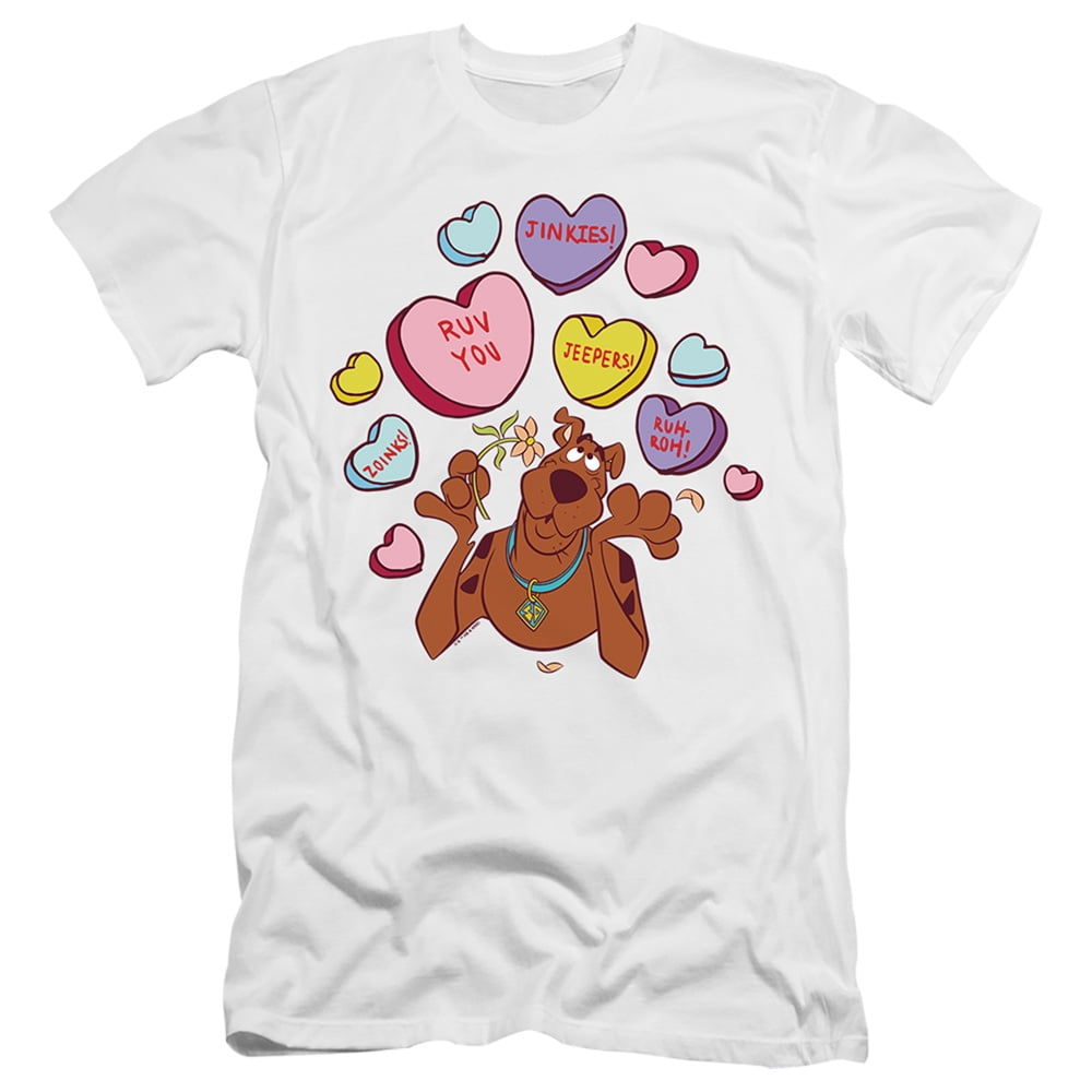 Scooby Doo! Valentine's Day Heart Candy Slim Fit Unisex Adult T Shirt ...