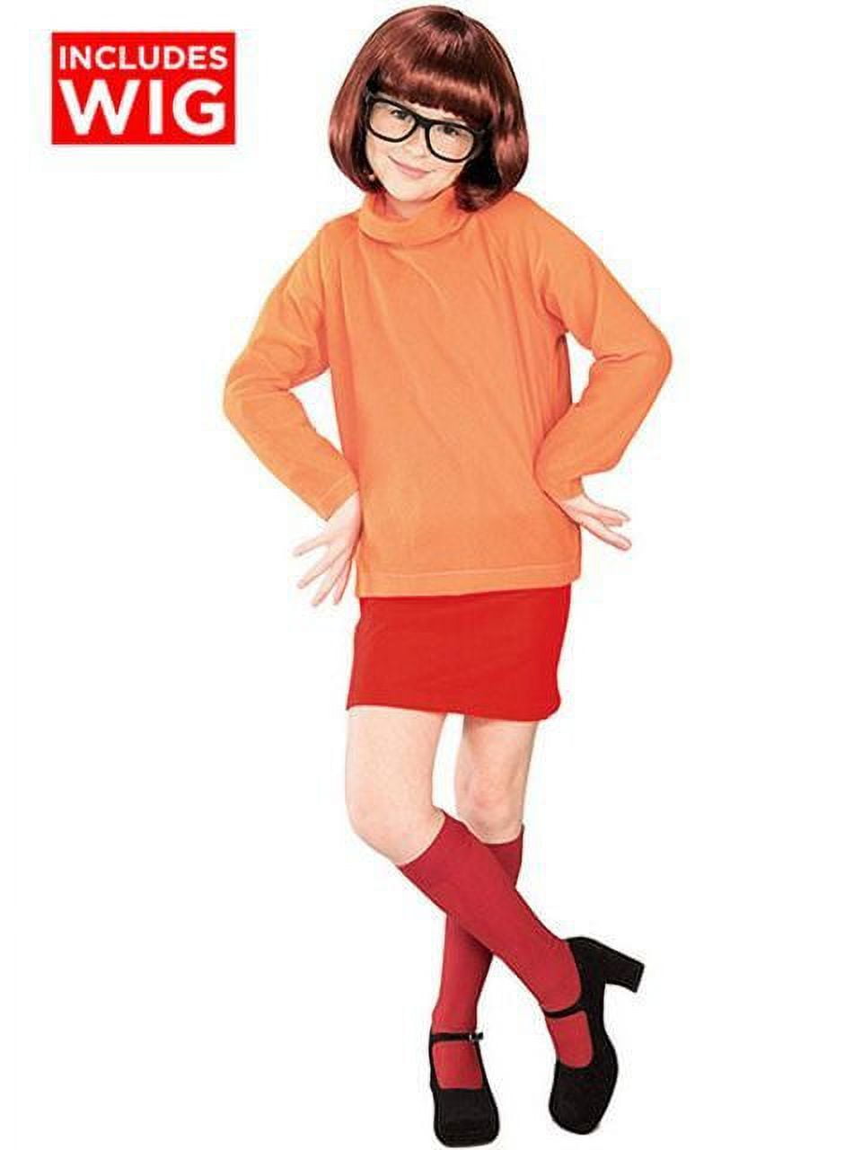 Scooby_Doo Velma Costume for Children with Wig and Glasses for Kids ...