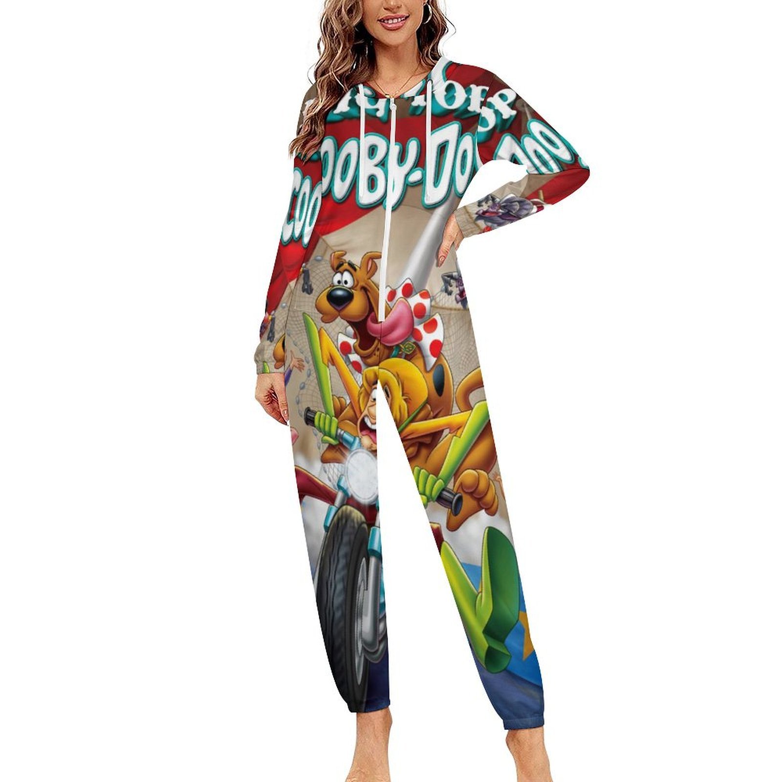 Scooby-Doo Women Men Pajamas Zipper Onesie Jumpsuit Hooded One Piece ...
