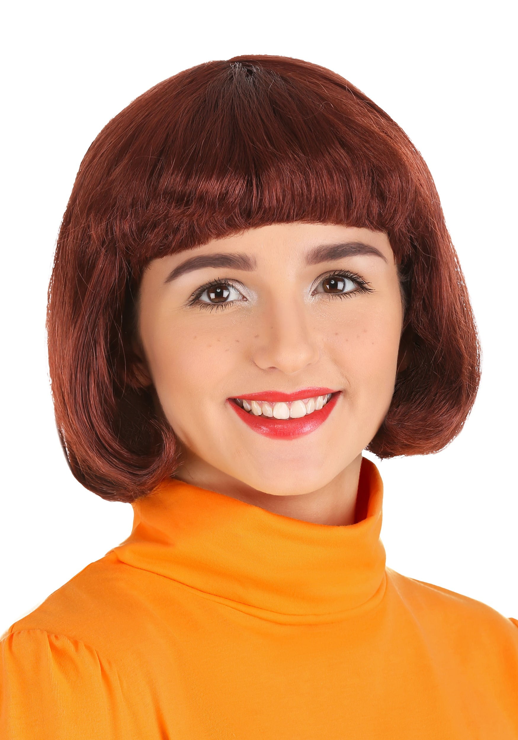 FUN Costumes Scooby Doo Velma Auburn Costume Wig with Bangs, for Adults ...