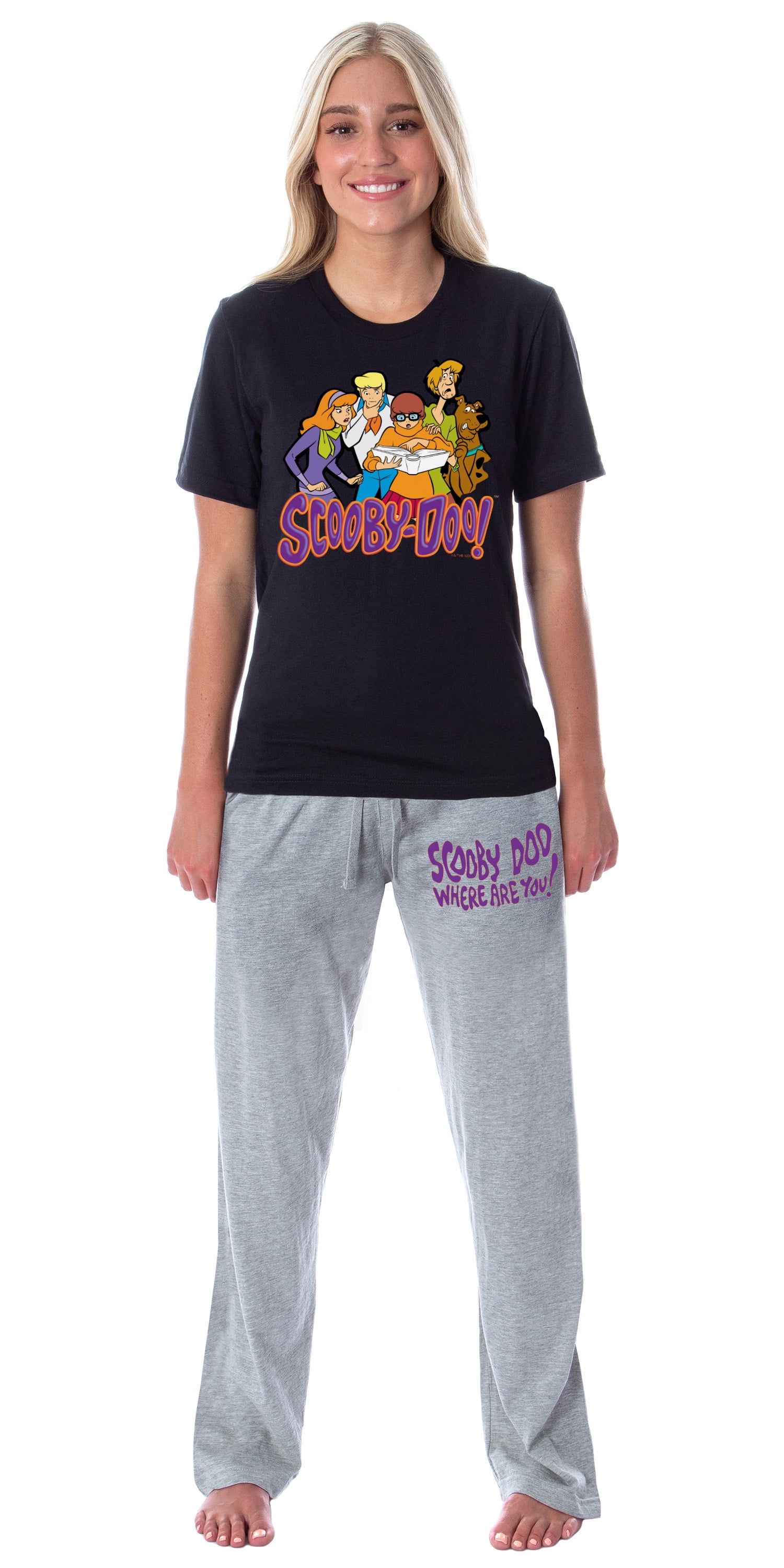 Scooby-Doo Womens' The Gang Shaggy Velma Fred Daphne Sleep Pajama Set ...
