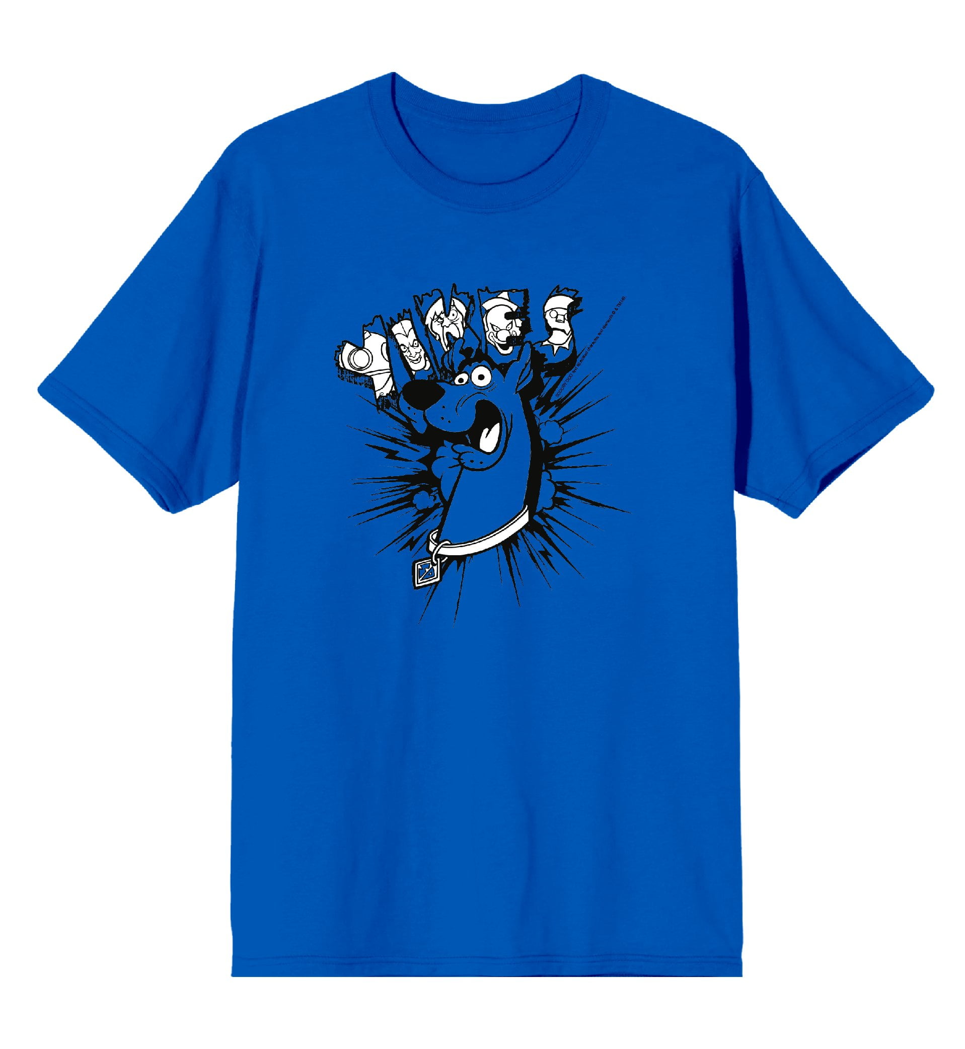 Scooby-Doo Yikes Men's Blue Crew Neck Short Sleeve Tee-XS - Walmart.com