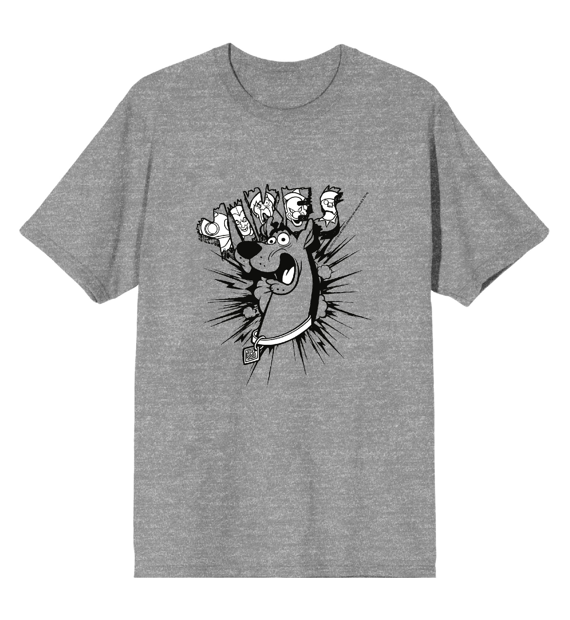 Scooby-Doo Yikes Men's Heather Gray Crew Neck Short Sleeve Tee-XL ...