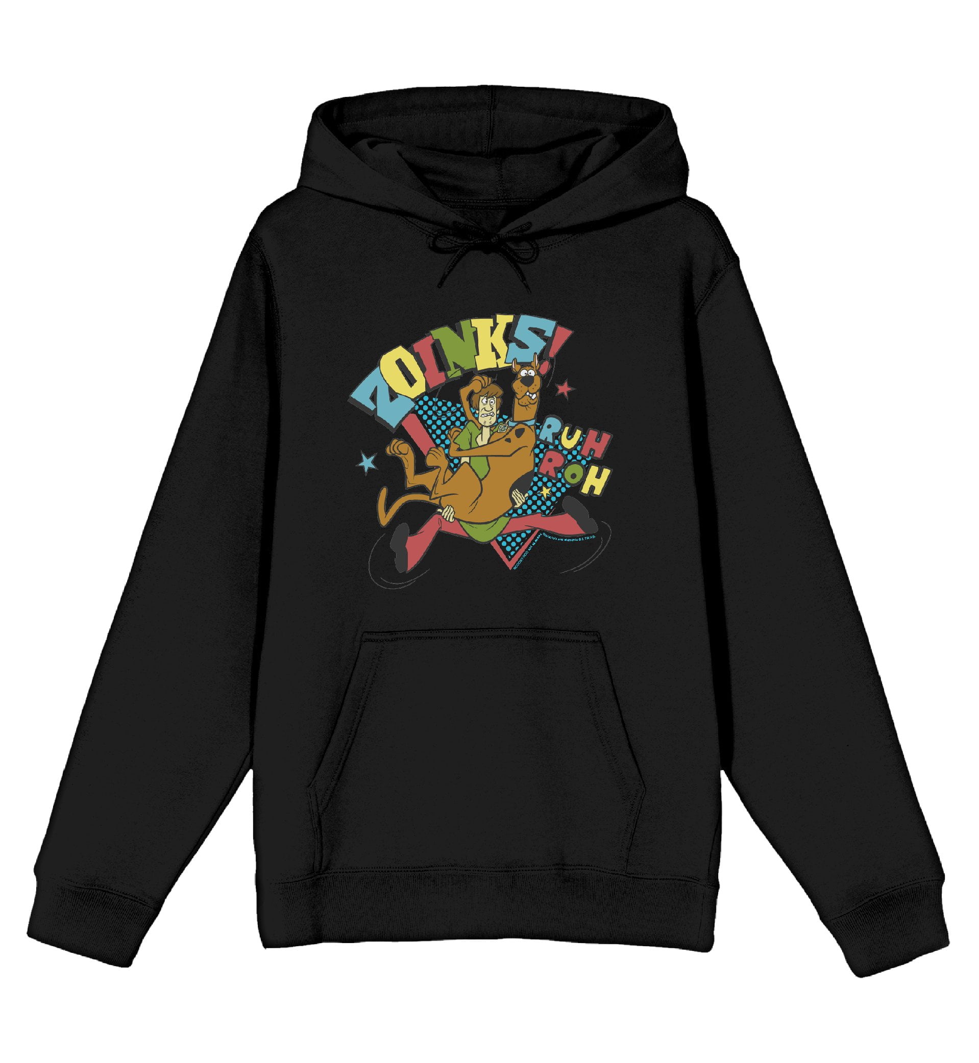 Scooby-Doo Zoinks Ruh Roh Adult Black Long Sleeve Hoodie-Medium ...