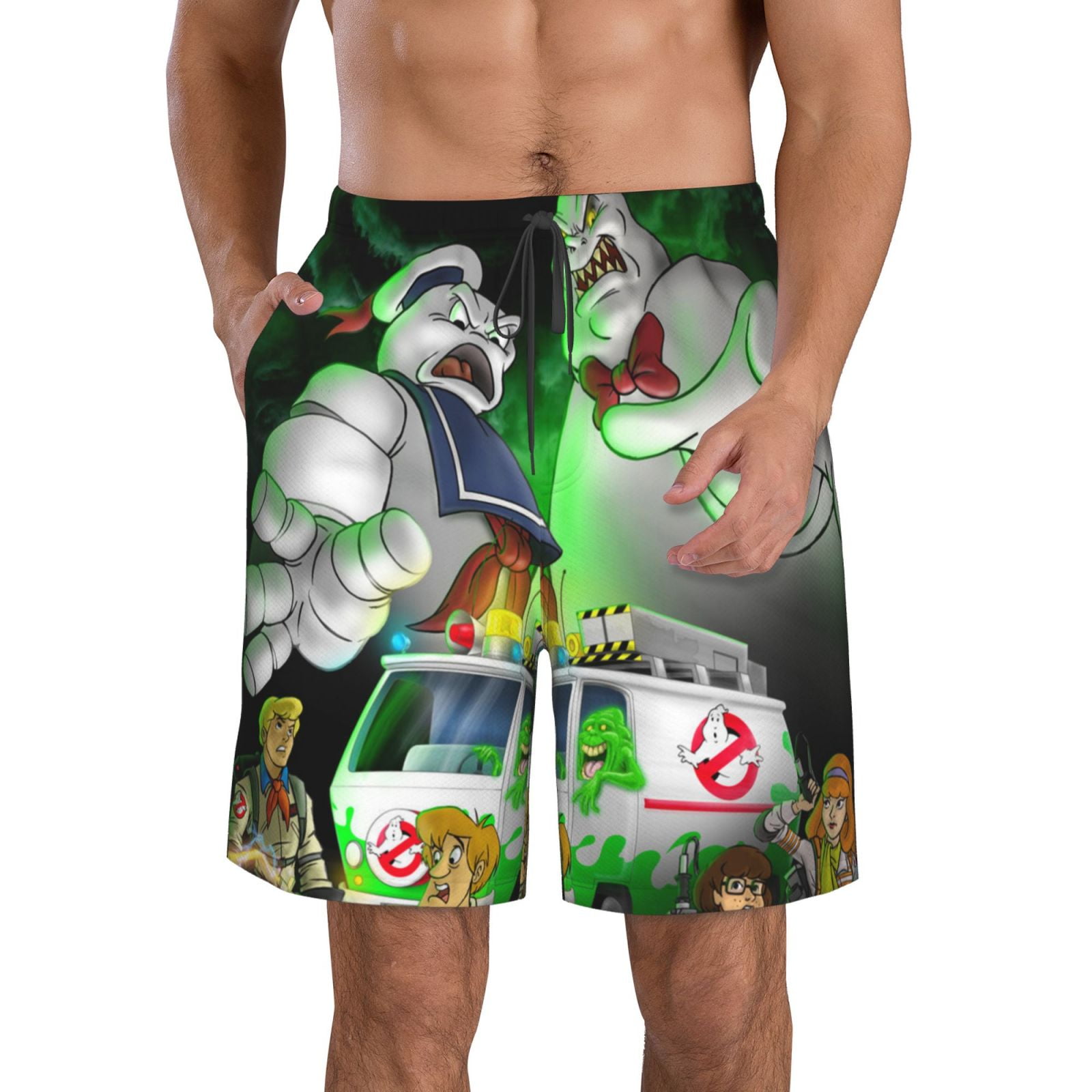 Scooby Ghostbusters Men's Beach Shorts Swim Trunks Casual Quick Dry ...