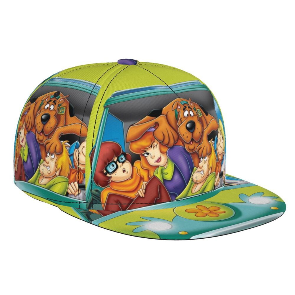 Scooby Mystery Machine Adjustable Flat Brim Baseball Cap Snapback Hat ...