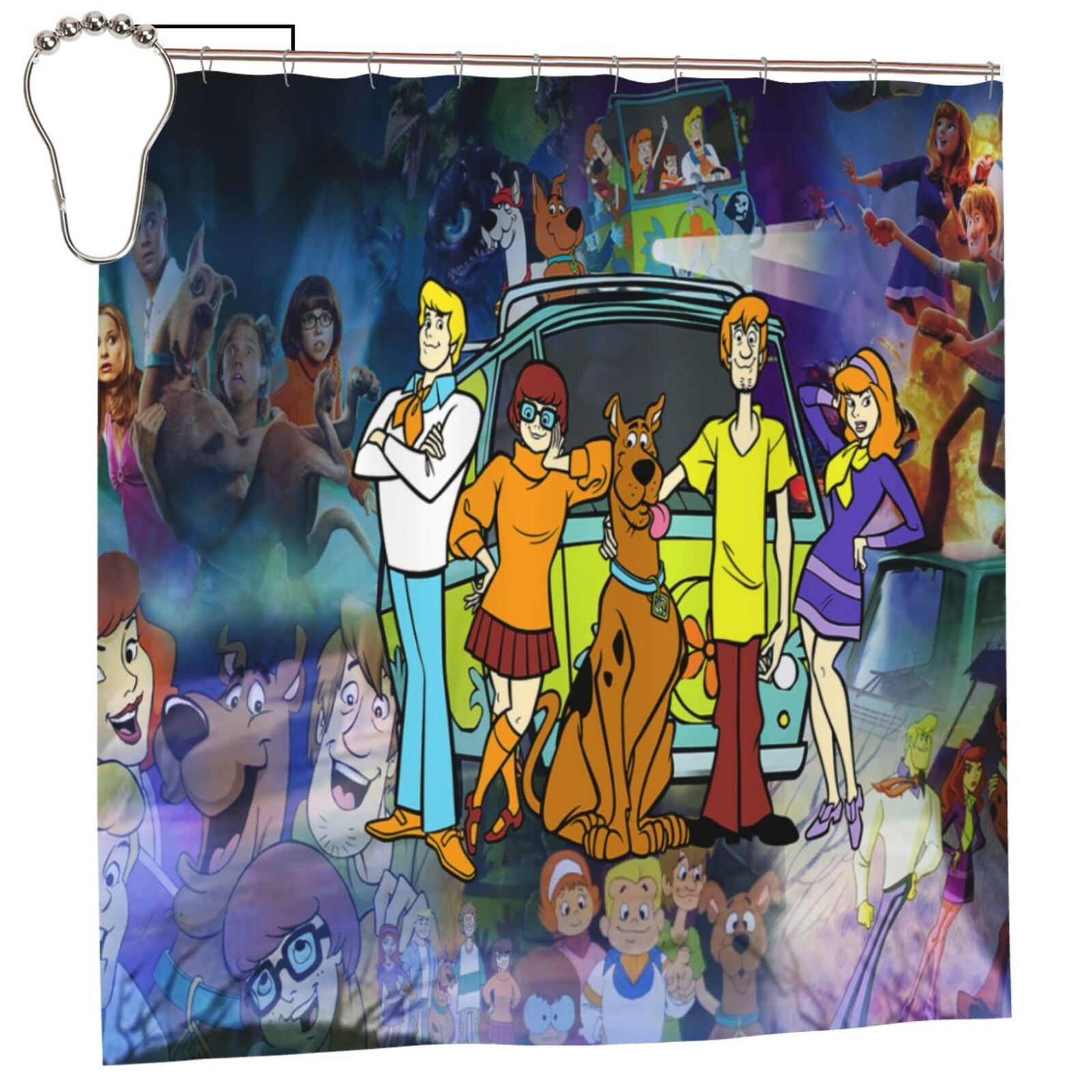 Scooby Scooby-Doo Shower Curtain 72x72 In With Snap In Liner Waterproof ...