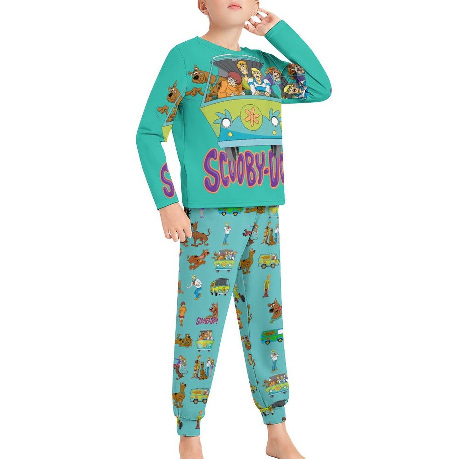 Scooby Scooby-doo Children's Pajama Suit Sleepwear Long Sleeve Top And ...