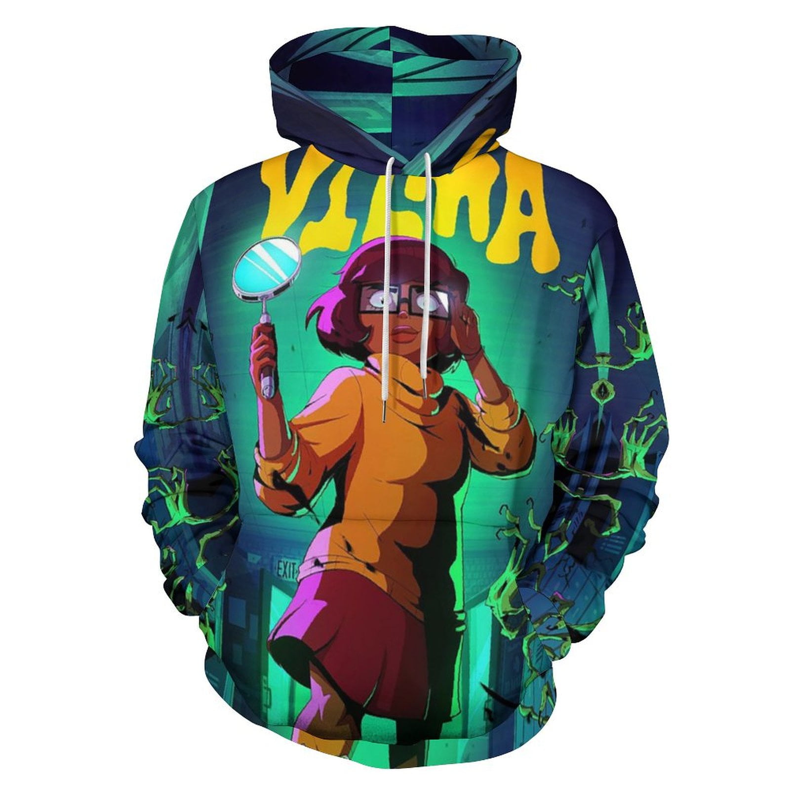Scooby Velma Adult Sweater Pullover Hoodie 3D Printed Loose Hooded Long ...