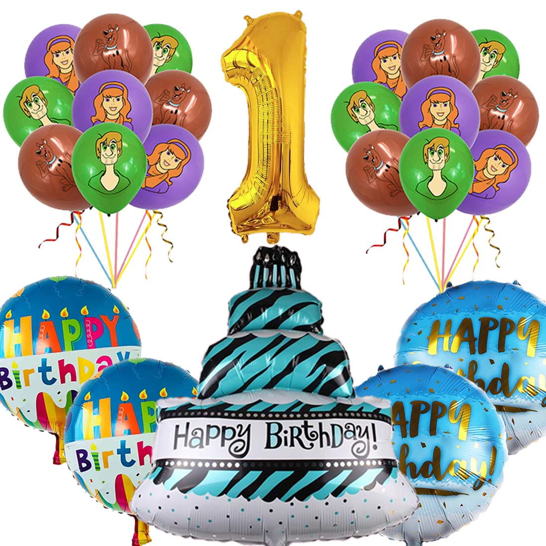 Scooby doo Balloons Party Supplies 1st Big Number Decorations Decor Kit ...