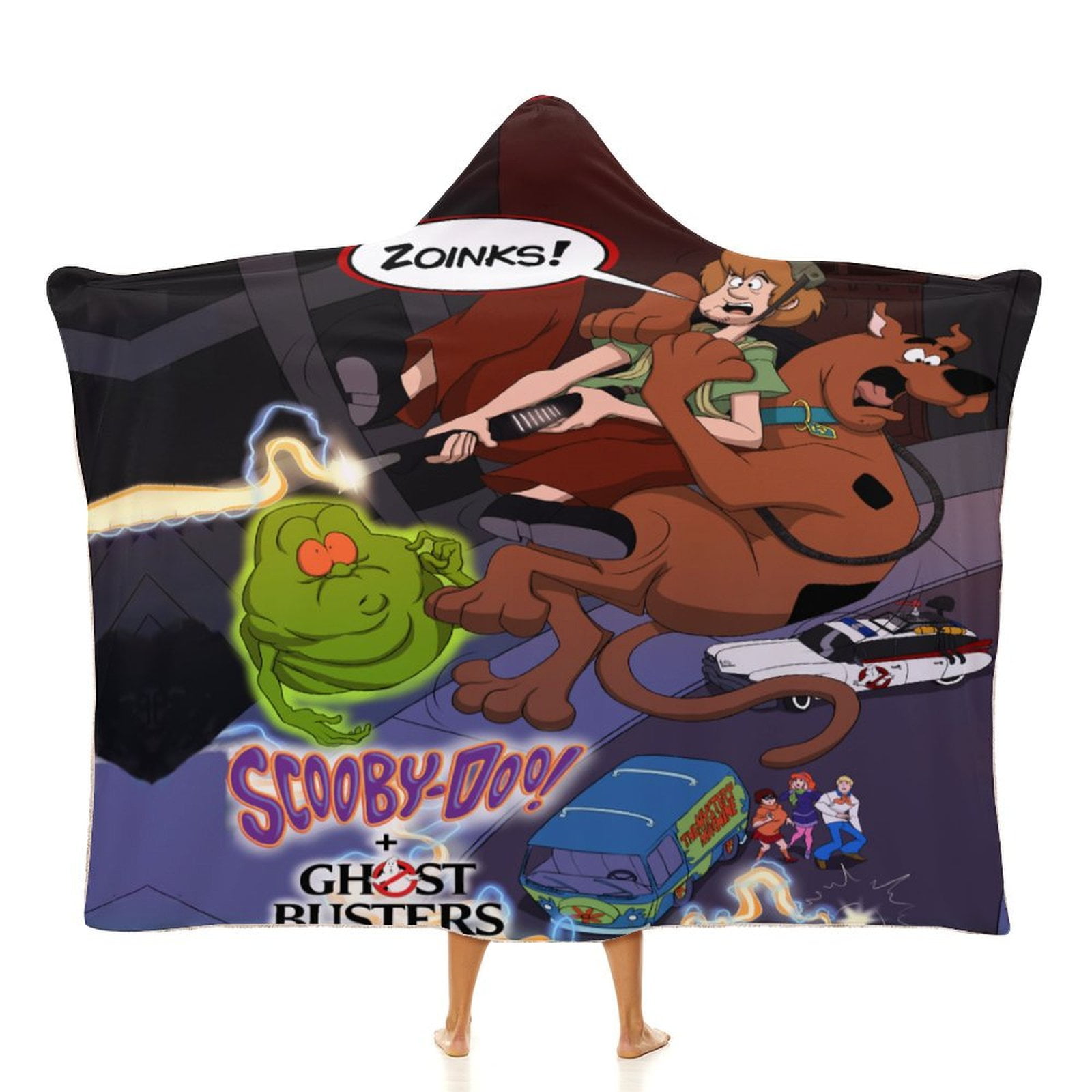 Scooby-doo Ghostbusters Soft Fleece Warm Blanket Throw Fuzzy Wearable ...
