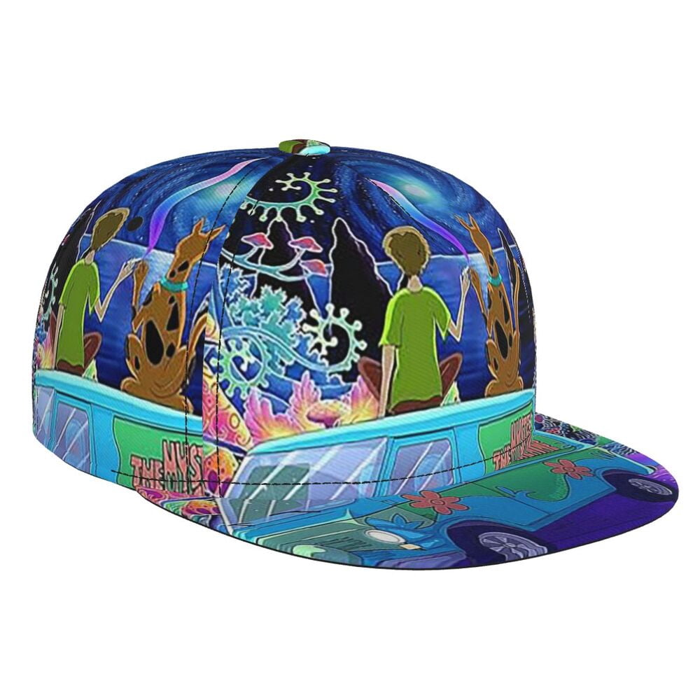 Scooby-doo Sky Adjustable Flat Brim Baseball Cap Snapback Hat Hip Hop ...