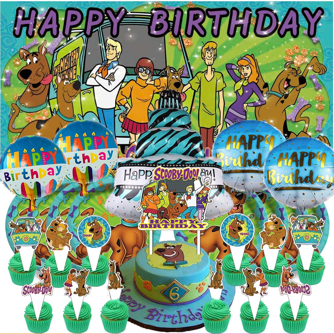 Scooby doo Supplies Plates Decoration Backdrop Banner Birthday Decor ...
