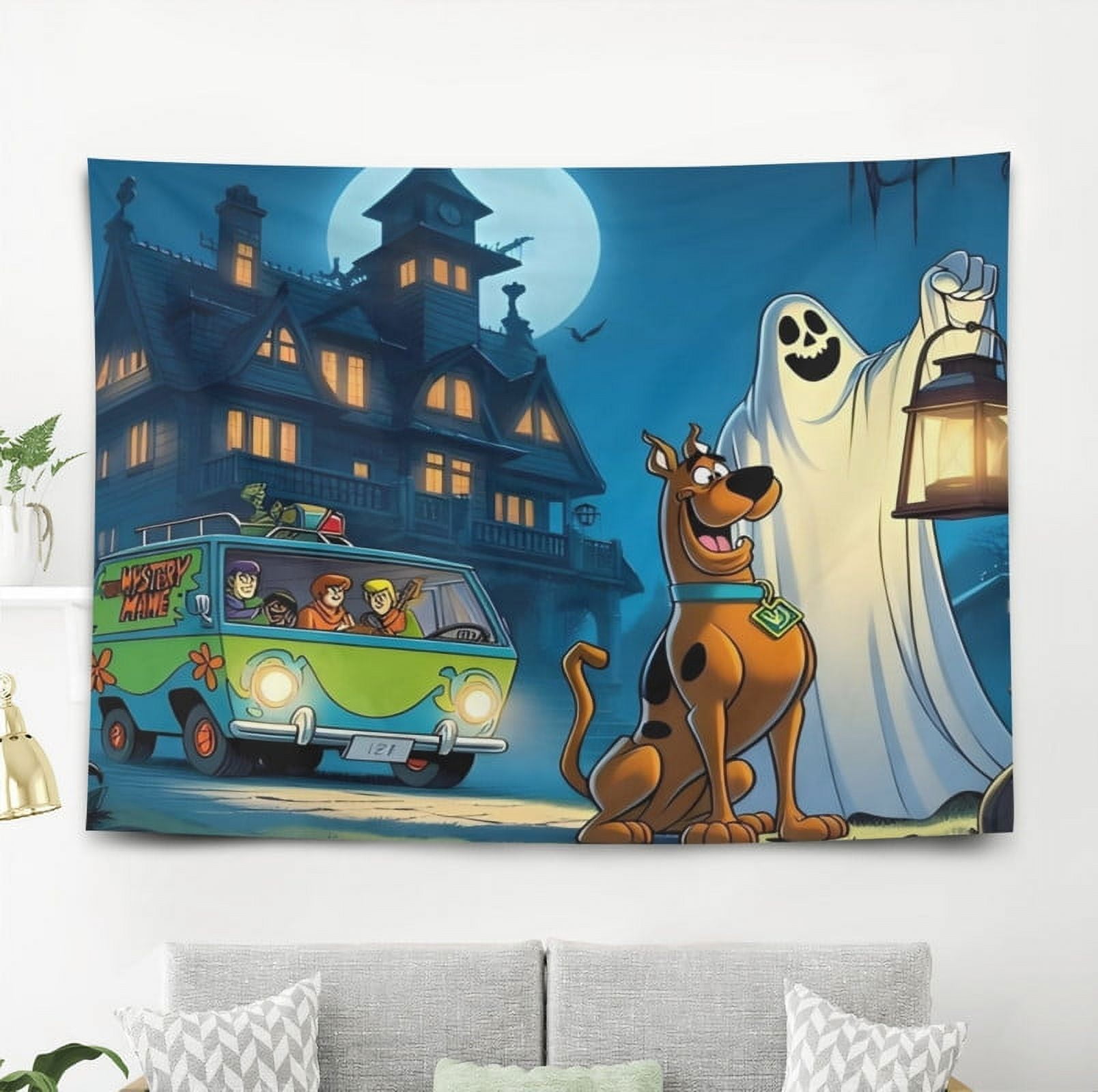 Scooby doo pattern wall hanging 50*60 inches high-quality peach skin ...