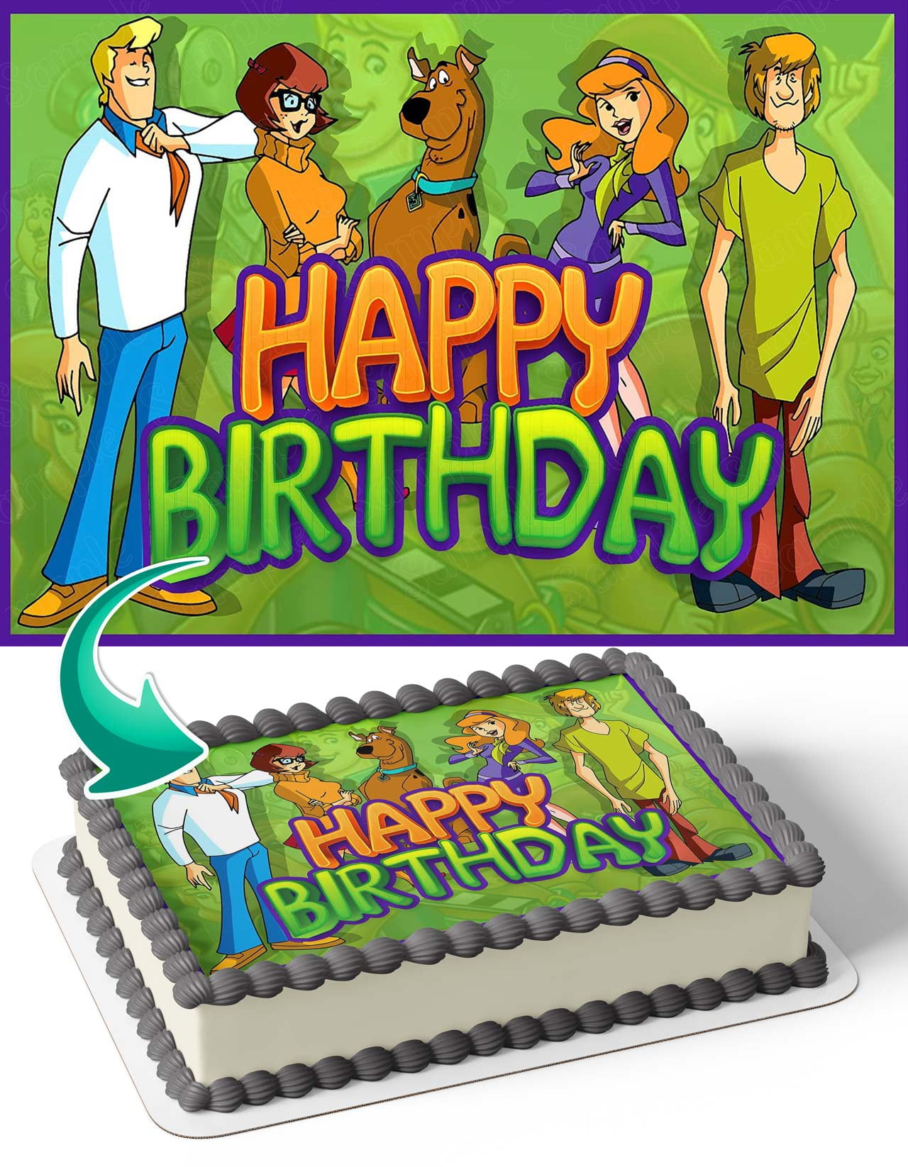 ScoobyDoo Shaggy SC Edible Image Cake Topper Personalized Birthday ...