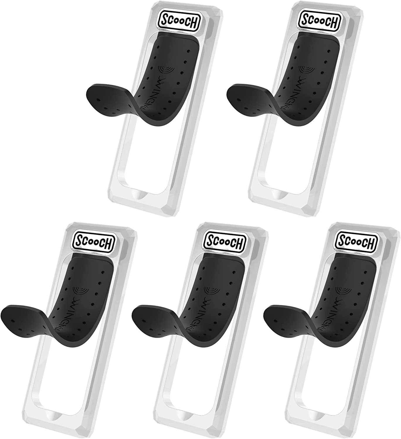 Scooch Wingback [5-Pack] Pop Up Phone Grip, Stand, and Car Mount for Smartphones [Two-Way Stand ...