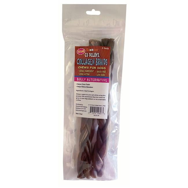 Scoochie Pet Products 606 12 in. Braided CS Deluxe Collagen Sticks in ...