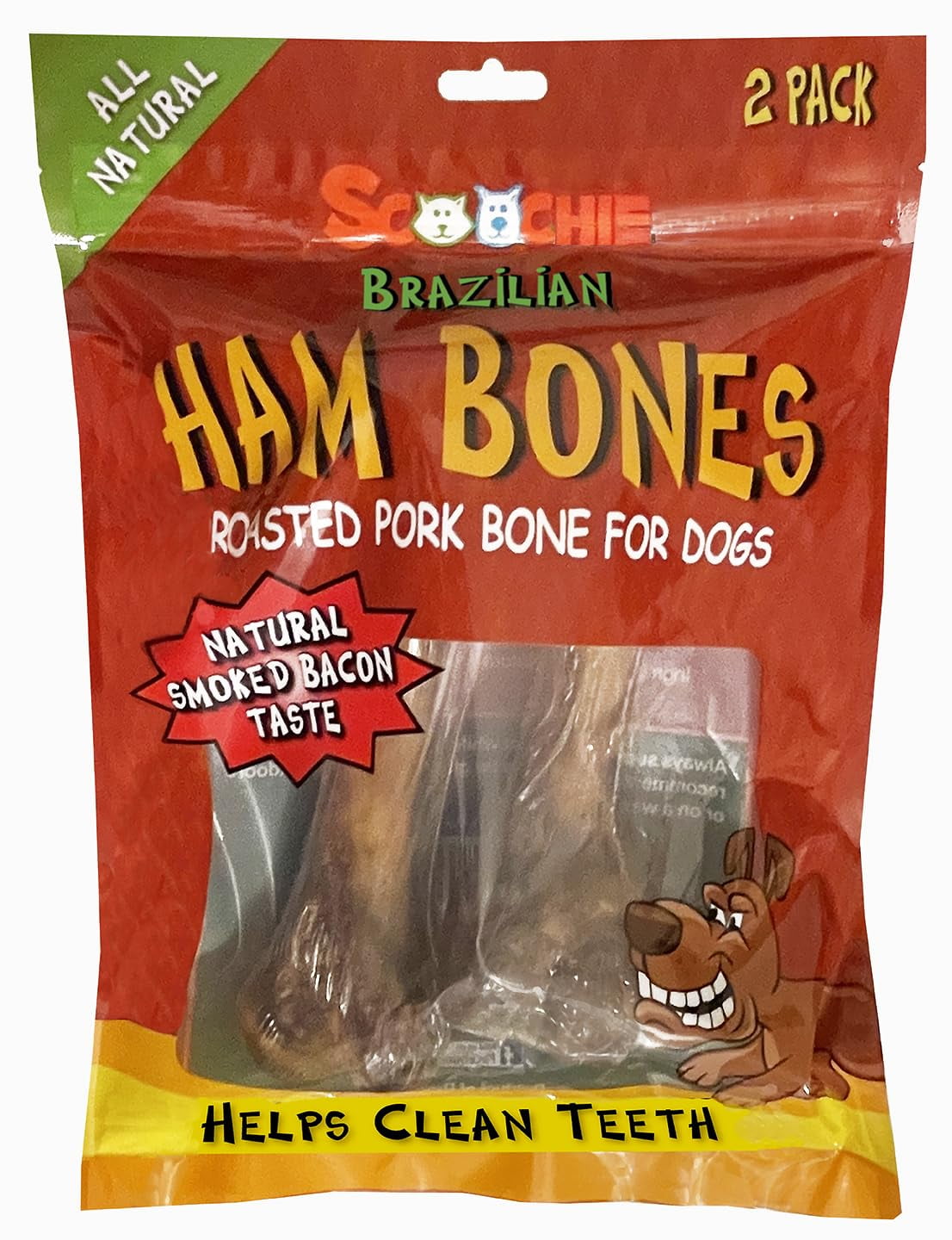 Scoochie Pet Products 664 Brazilian Ham Bone & Pork Femur Treats in Zip ...