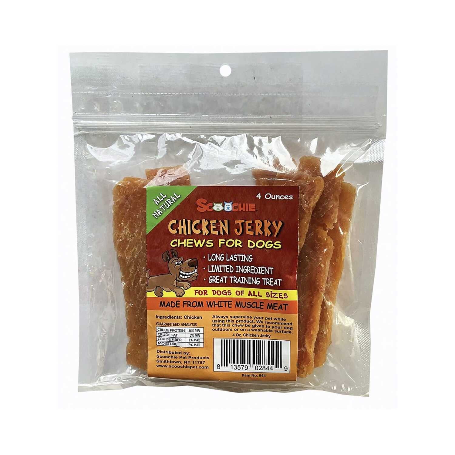 Scoochie Pet Products 844 4 oz Chicken Jerky in Peggable Bag - Walmart.com