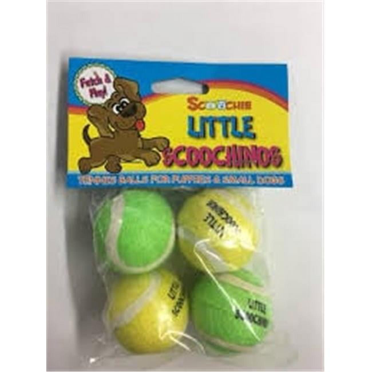 Scoochie Pet Products Little Scoochinos Puppy Tennis Balls - 4 Pack ...