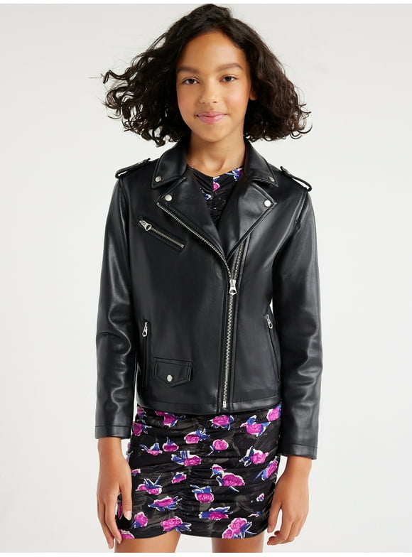 Girl Faux Leather Jacket
