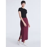 Scoop Women's and Women's Plus New Scubaknit Column Maxi Skirt, Sizes ...