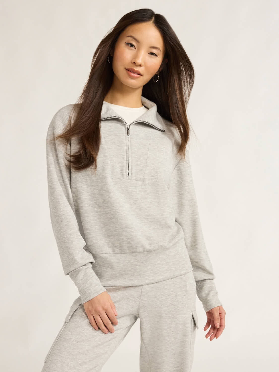 Scoop Women’s & Women's Plus Ultimate ScubaKnit Half Zip Sweatshirt ...