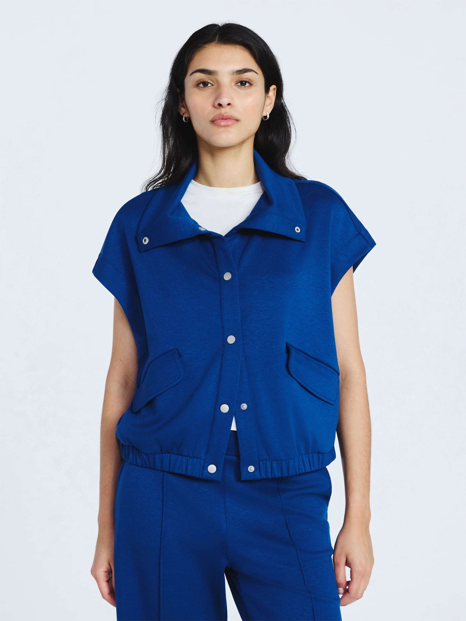 Scoop Women's and Women's Plus New Scubaknit Snap Vest, Sizes XS-4X ...