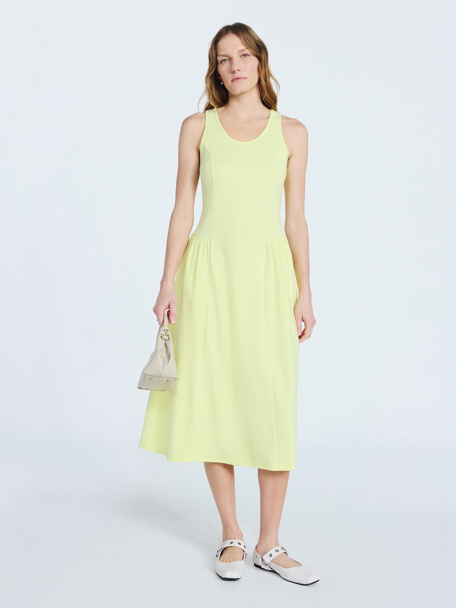 Scoop Women's and Women's Plus Stretch Cotton Blend Midi Basque Dress ...