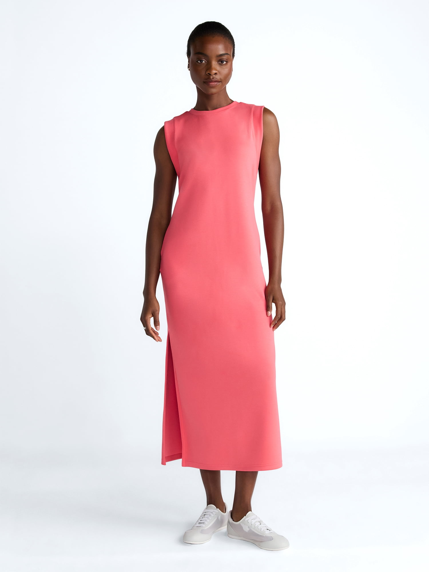 Scoop Women's and Women's Plus Scubaknit Sleeveless Maxi Dress, Sizes ...