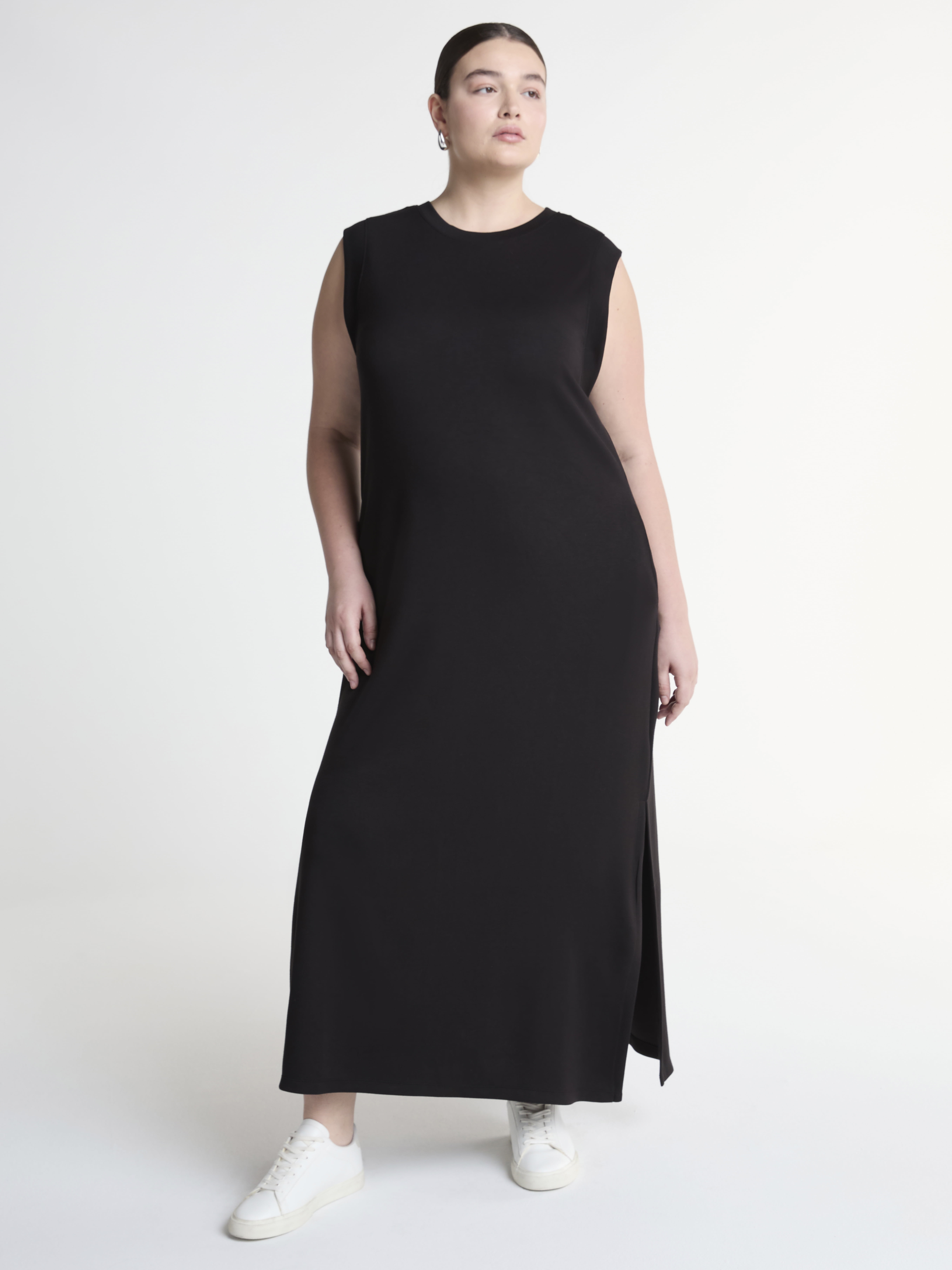 Scoop Women's and Women’s Plus Scubaknit Sleeveless Maxi Dress, Sizes ...