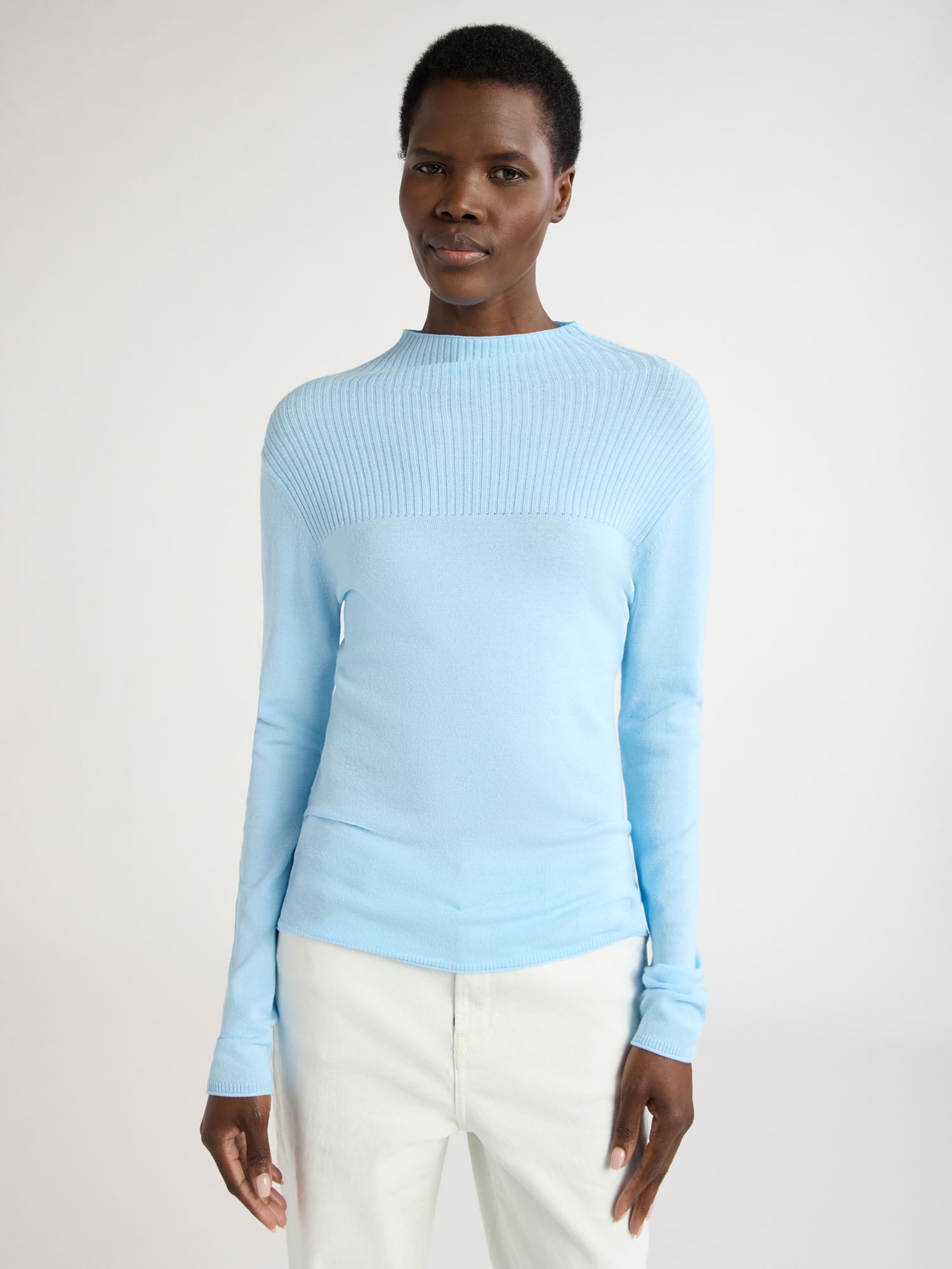 Scoop Woman's Slim Funnel Neck Sweater, Lightweight, Sizes XS-XXL ...