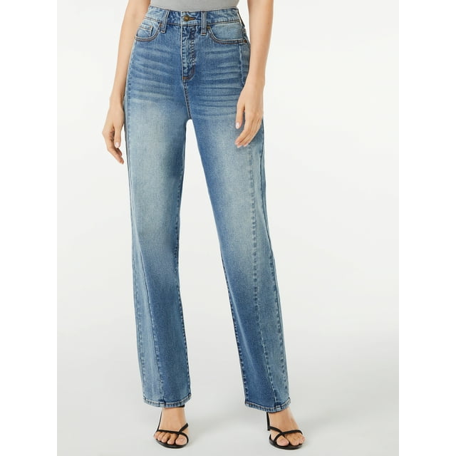 Scoop Women's Benton Ultra High Rise Trouser Jeans - Walmart.com Scoop Women's Benton Ultra High Rise Trouser Jeans - Walmart.com