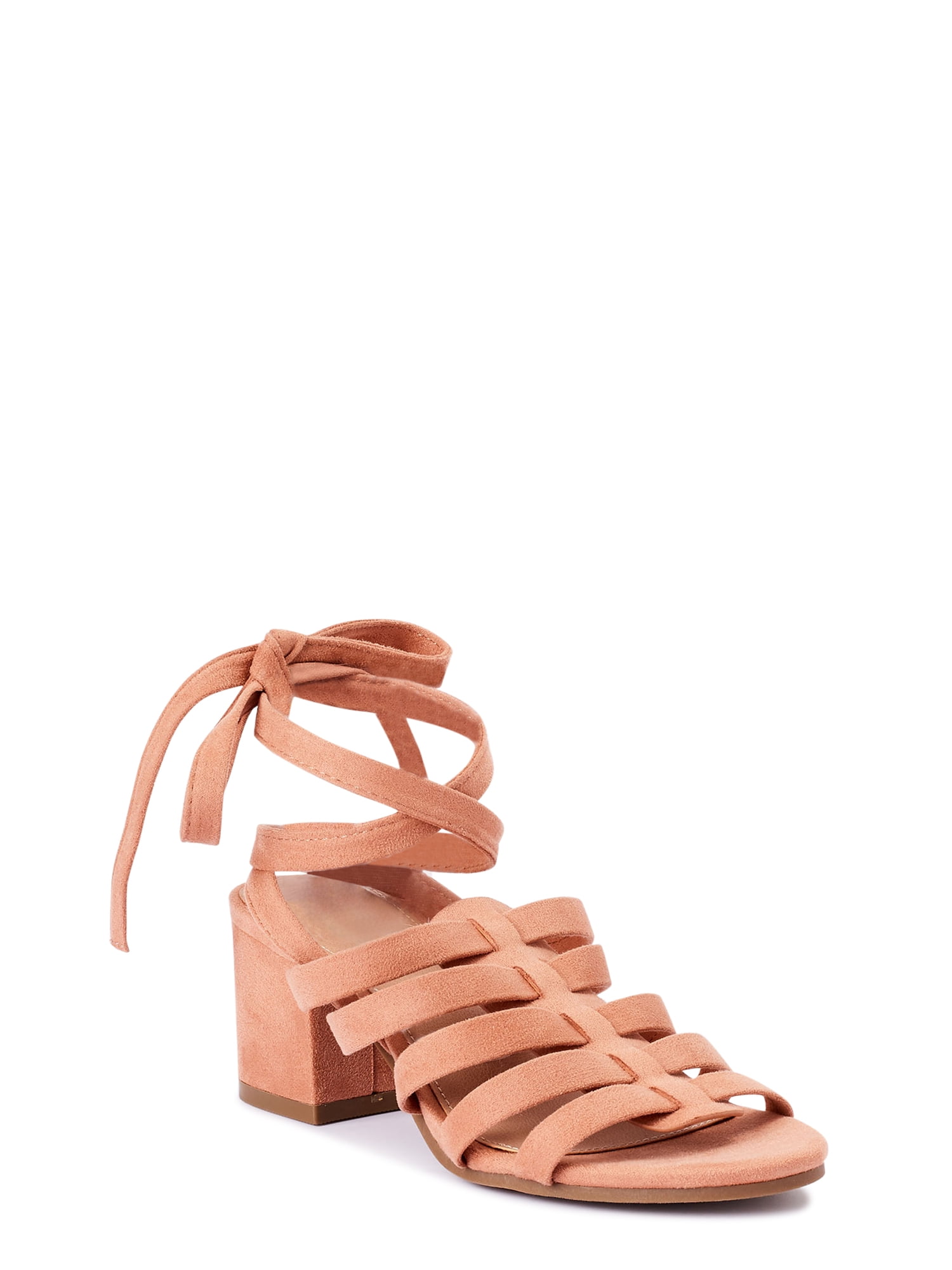 Scoop Women's Block Heel Tie Back Strappy Sandal - Walmart.com