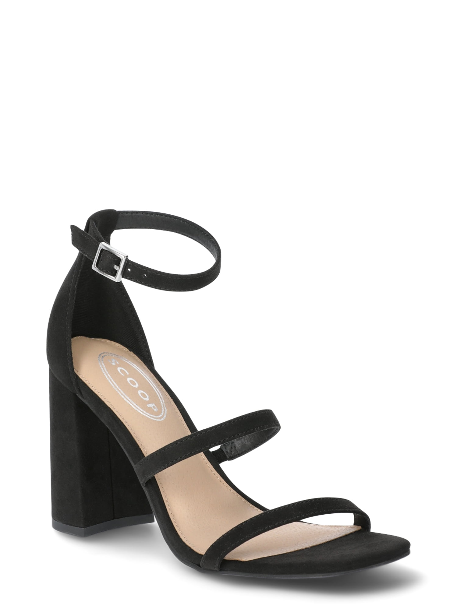 Scoop Faux Suede Leather Strappy Block Heels - Walmart.com