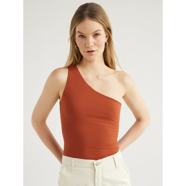 Scoop Women's Contour One Shoulder Tank Top, Sizes XS-XXL - Walmart.com