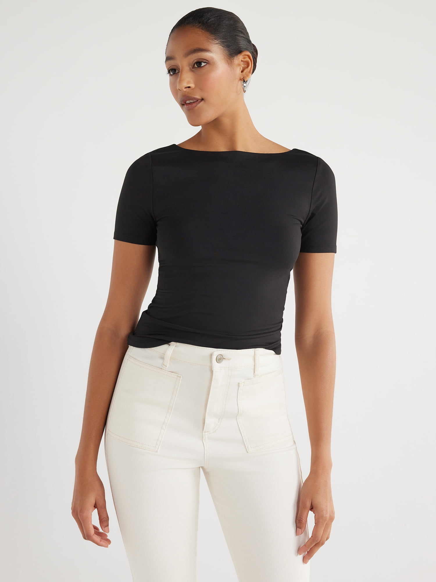 Scoop Women's Contour Scoop Back Tee, Sizes XS-XXL - Walmart.com