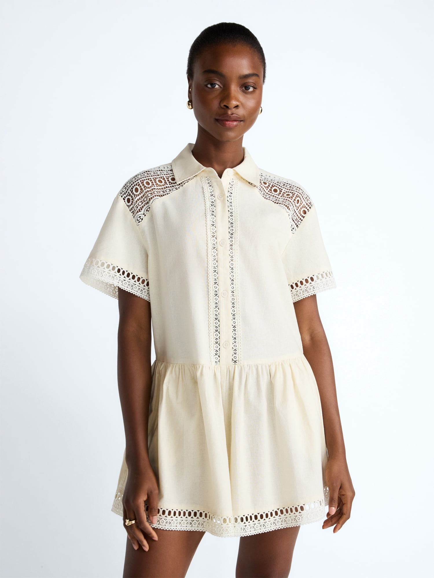 Scoop Women's Crochet Romper, Sizes XS-4XL - Walmart.com