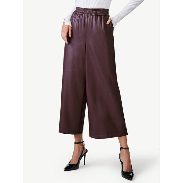 Scoop Women's Faux Leather Wide Leg Pants, Sizes XS-XXL - Walmart.com Scoop Women's Faux Leather Wide Leg Pants, Sizes XS-XXL - Walmart.com