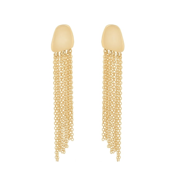 Scoop Women's Gold Tone Chain Tassel Drop Earrings, Fashion Jewelry ...