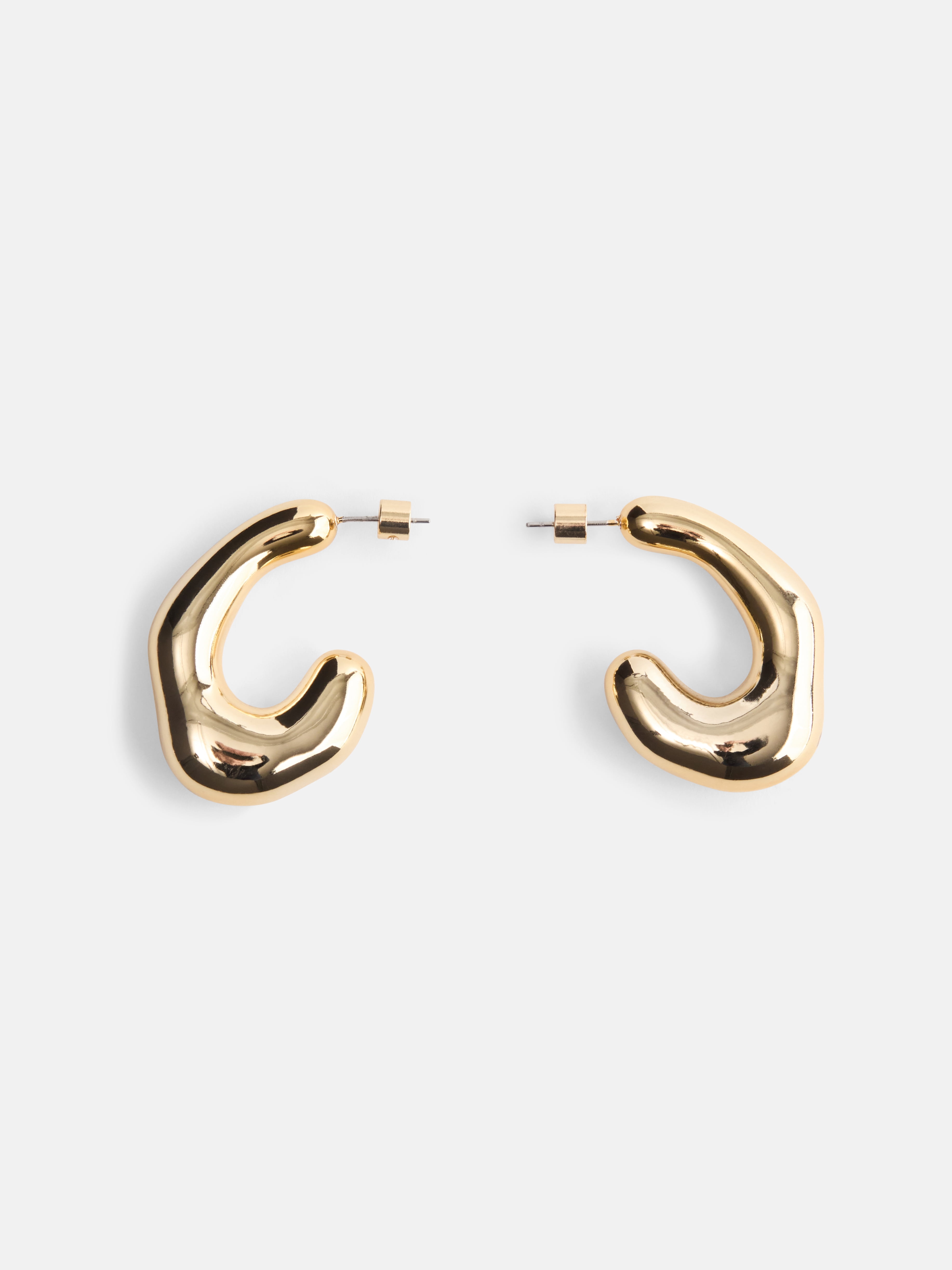 Scoop Women's Gold Tone Abstract Open Hoop Earrings, 1 Pair - Walmart.com