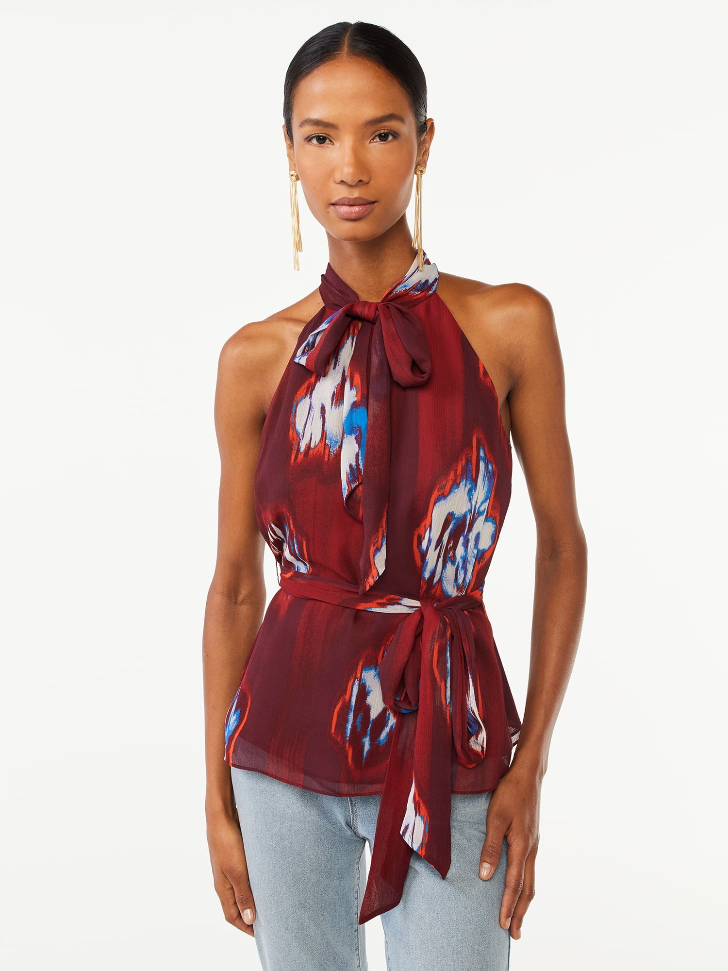 Scoop Women's Halter Tie Top - Walmart.com