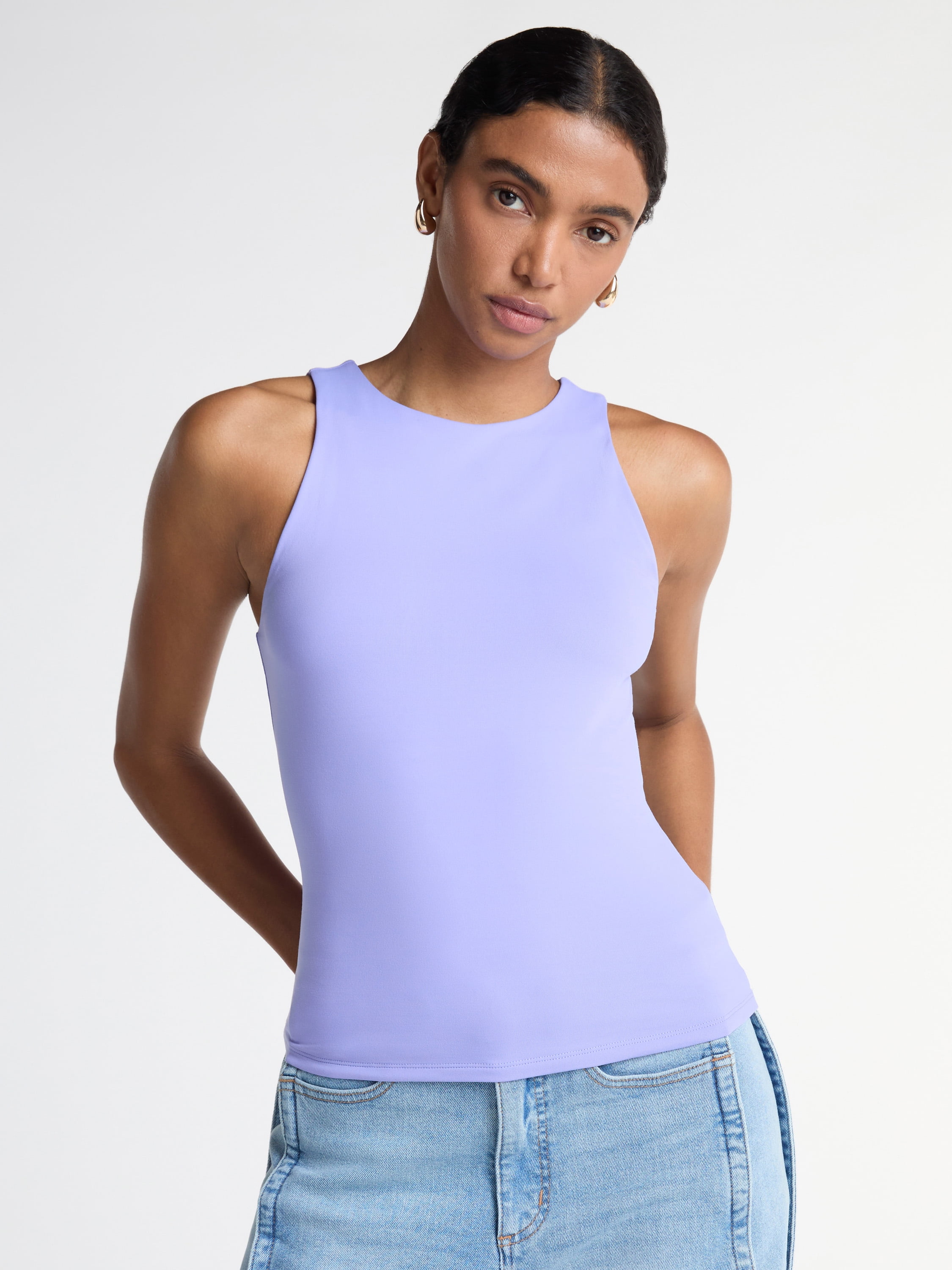 Scoop Women's High Neck Contour Tank Top, Sizes XS-XXL - Walmart.com