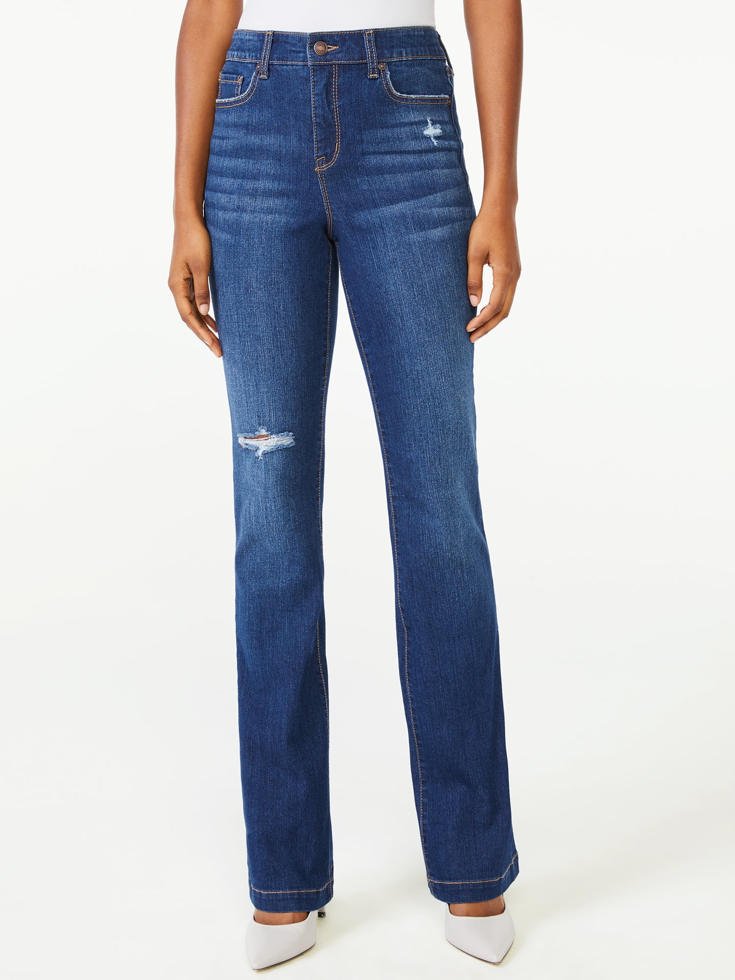 Scoop Women's High-Rise Slim Bootcut Jeans - Walmart.com