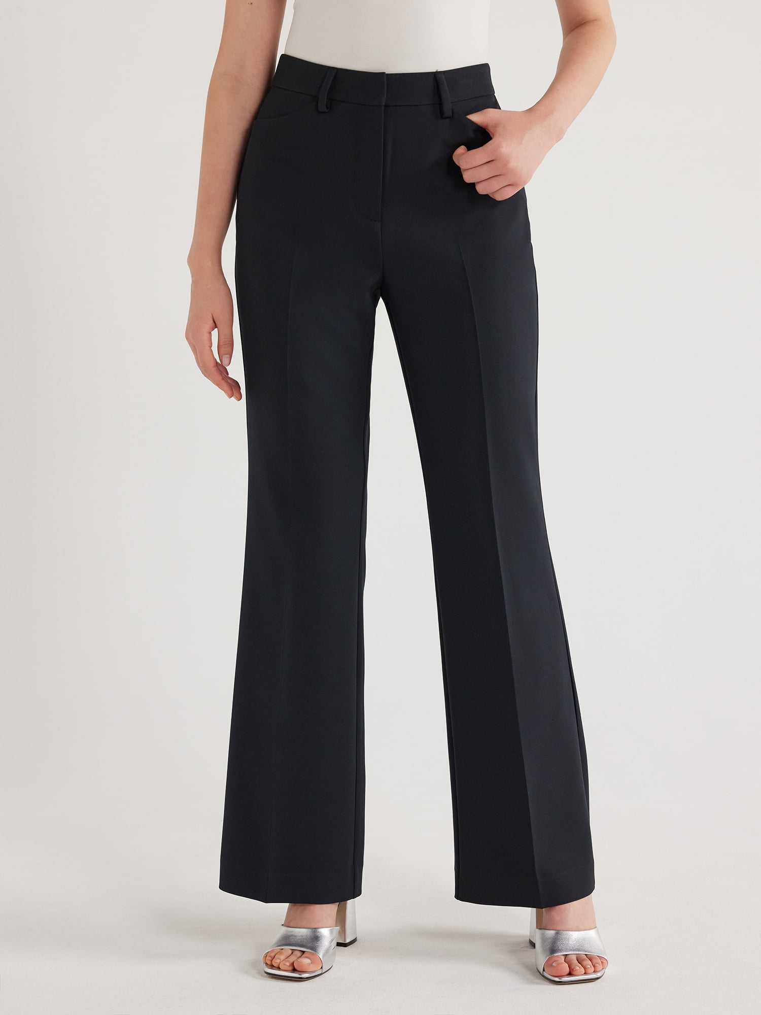 Scoop Women's High Waisted Bootcut Trouser Suit Pants, 32" Inseam ...